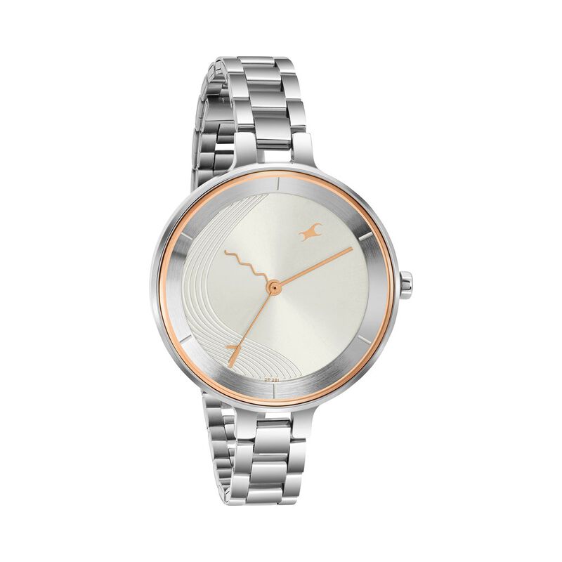 Fastrack Stunners Quartz Analog Silver dial Stainless Steel Strap Watch ...