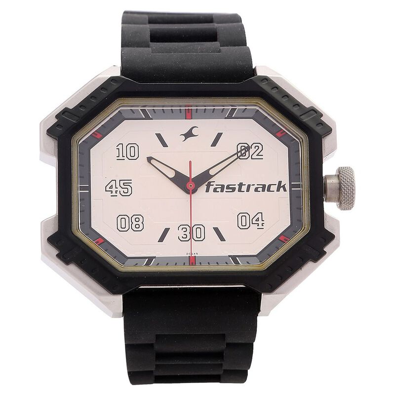 Buy Online Fastrack Quartz Analog Silver Dial Plastic Strap Watch for ...