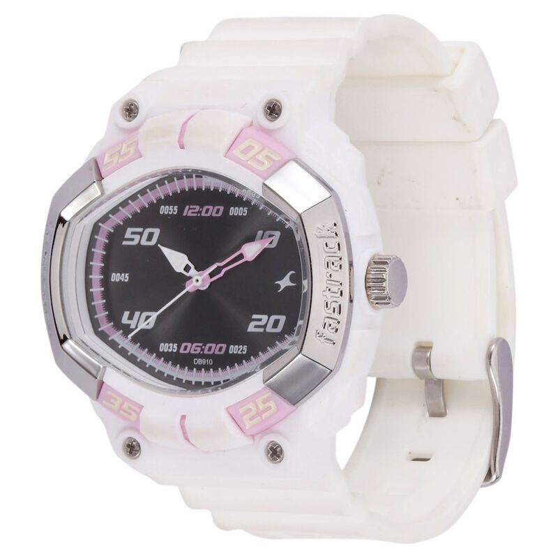 Fastrack Speed Racer Quartz Analog Black Dial Plastic Strap Watch for Girls