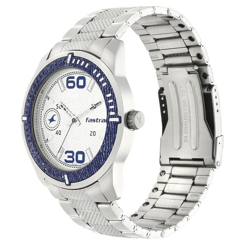 Fastrack Denim Quartz Analog Silver Dial Stainless Steel Strap Watch ...