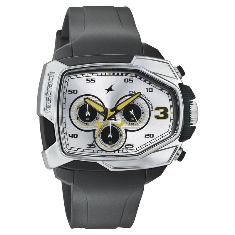 Buy Online Fastrack Quartz Chronograph Silver Dial Plastic Strap Watch ...