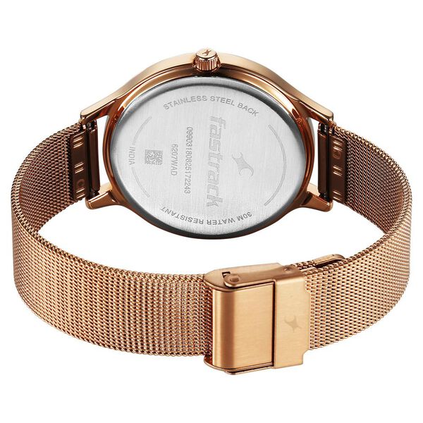 Buy Online Fastrack Style Up Quartz Analog Pink Dial Rose Gold Colour ...