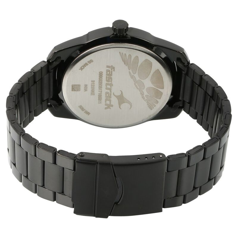 Fastrack All Nighters Quartz Analog with Date Black Dial Metal Strap ...