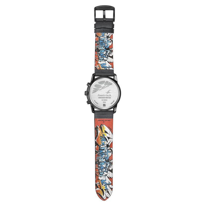 Fastrack Go Skate Quartz Multifunction Black Dial Leather Strap Watch ...