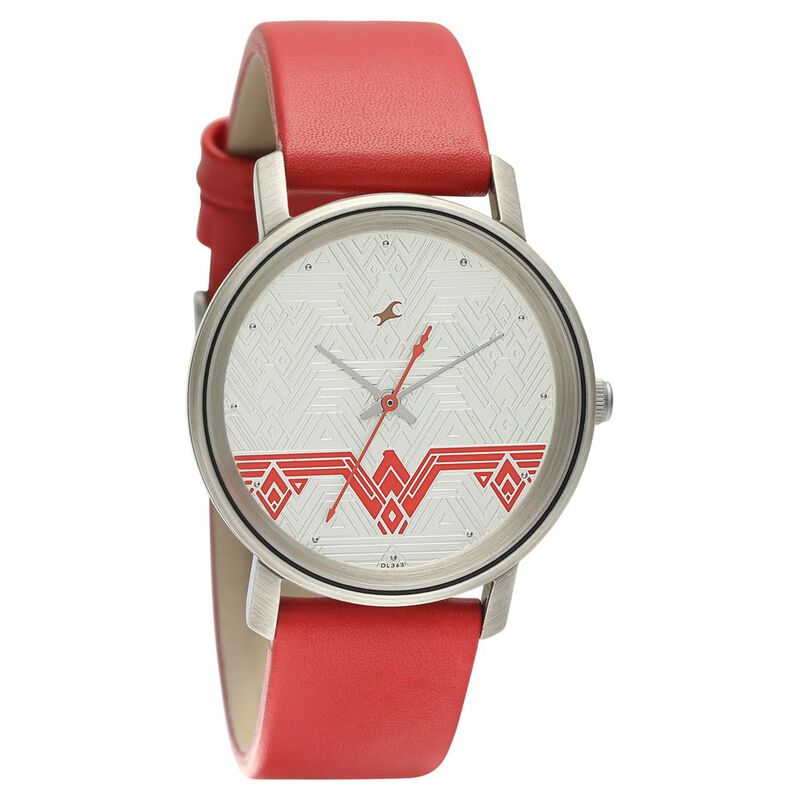 Fastrack Wonder Woman Quartz Analog Silver Dial Leather Strap Watch for ...