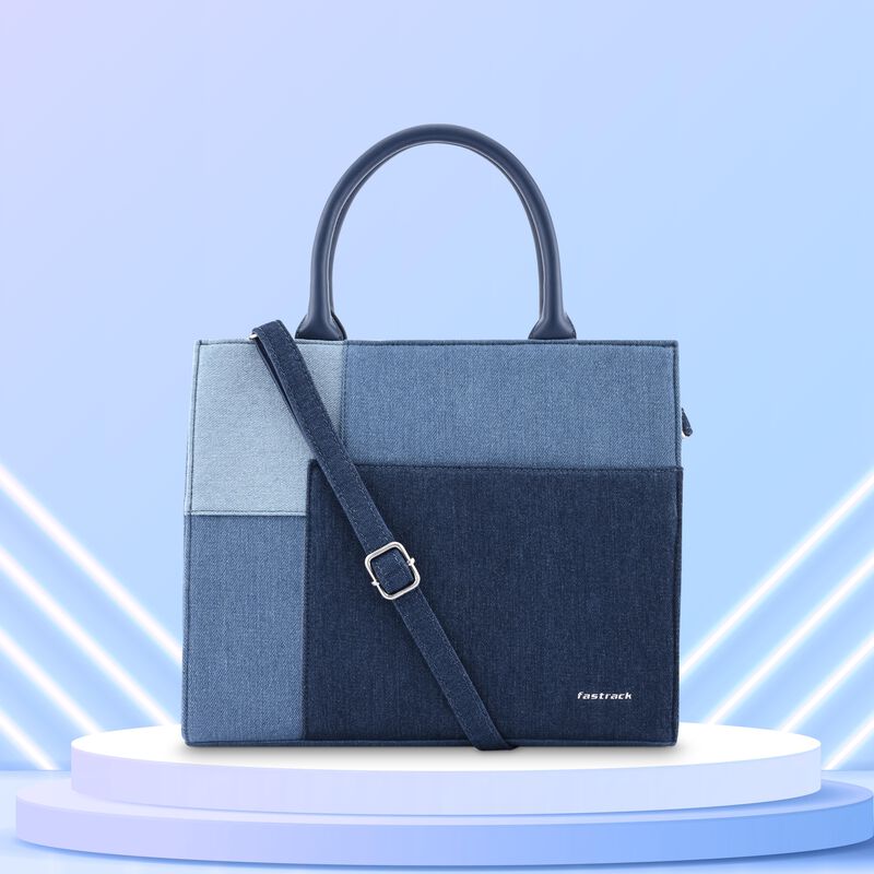 Buy Online Fastrack Denim Structured Satchel Women's Bag ...