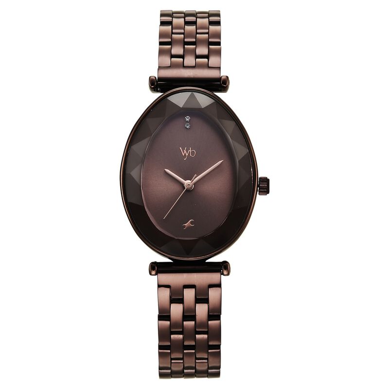 Buy Online Vyb Prodigy By Fastrack Quartz Analog Brown Dial Brown ...