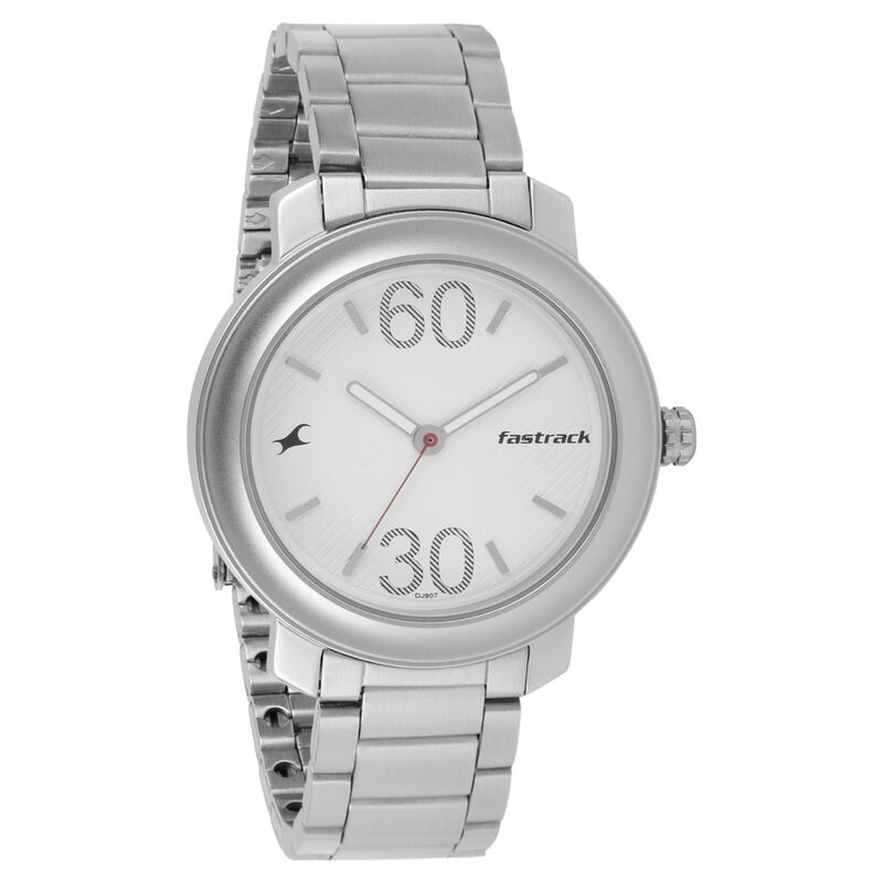 Buy Online Fastrack Quartz Analog Silver Dial Stainless Steel Strap ...
