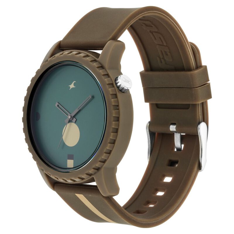 Fastrack Quartz Analog Green Dial Silicone Strap Watch for Unisex