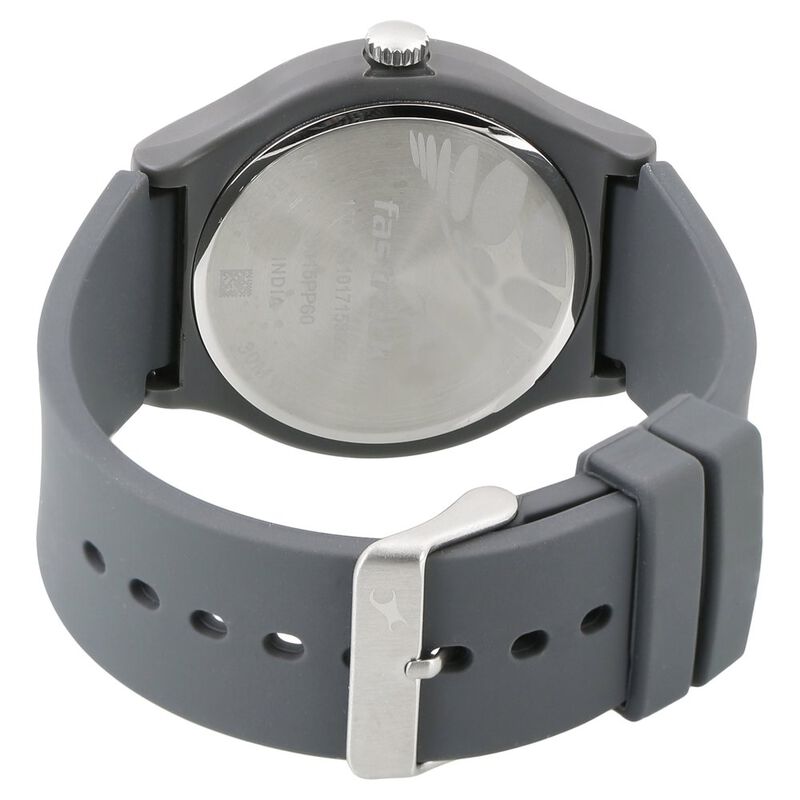 Fastrack Quartz Analog Grey Dial Silicone Strap Watch for Unisex