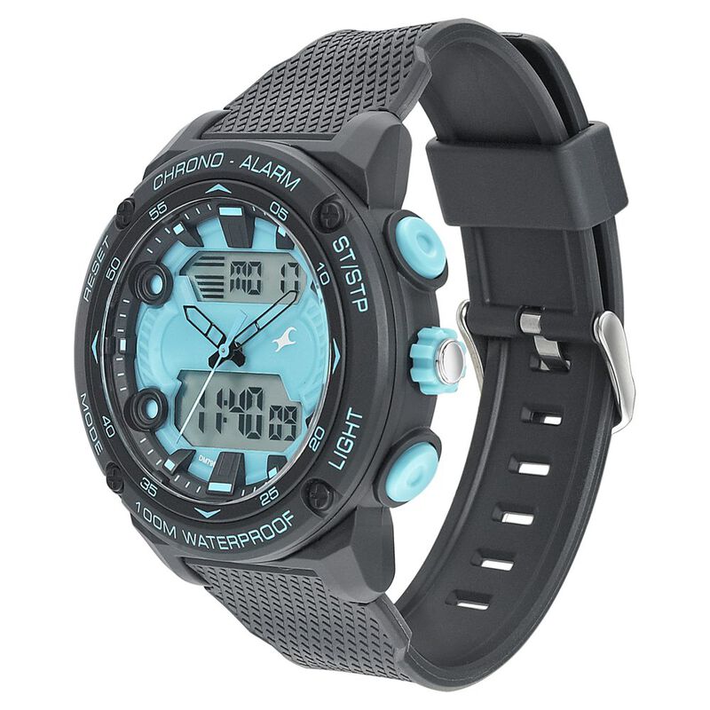 Fastrack Streetwear Blue Dial with Black Colour Strap Watch for Guys