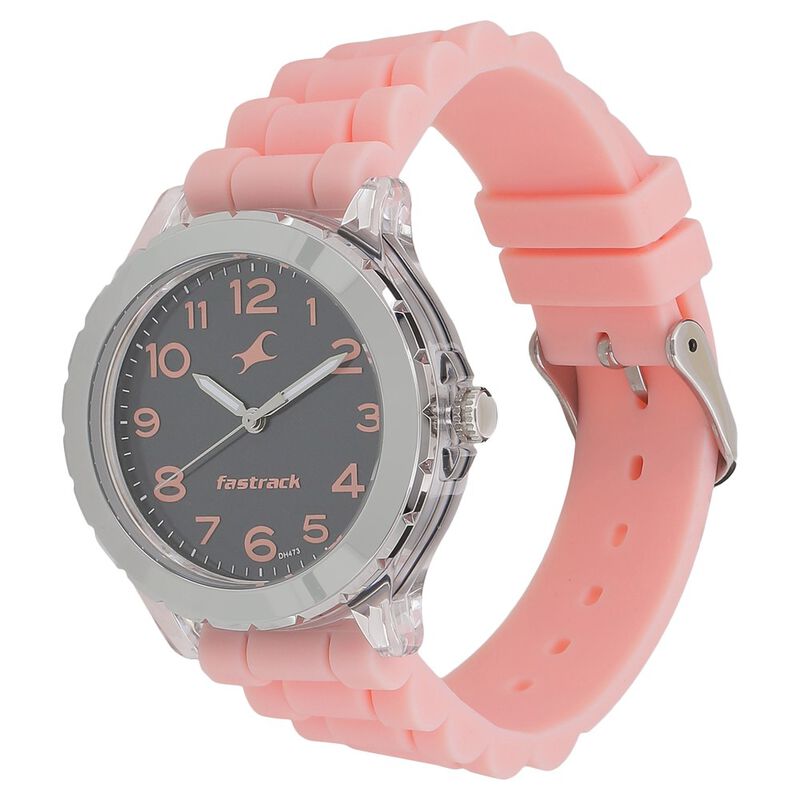 Fastrack Trendies Quartz Analog Black Dial Silicone Strap Watch for Girls