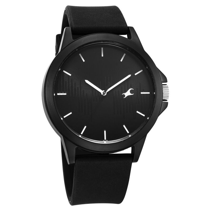 Fastrack Tees Wanderlust Quartz Analog Black Dial Silicone Strap Watch ...