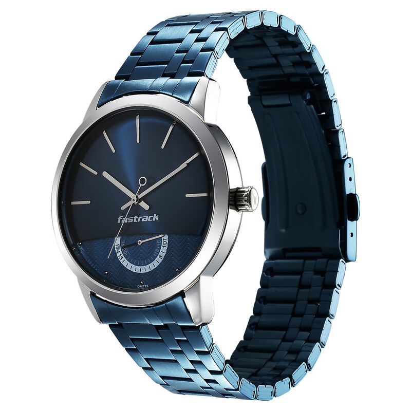 Fastrack Opulence Quartz Analog with Date Blue Dial Stainless Steel ...