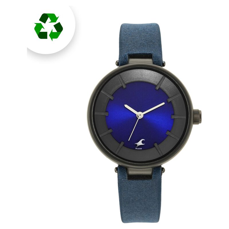 Fastrack Revibe Quartz Analog Blue Dial Fabric Strap Watch for Girls
