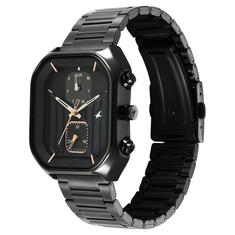 Fastrack Fleek Quartz Multifunction Black Dial Stainless Steel Strap ...
