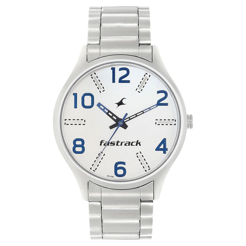Buy Online Fastrack Denim Quartz Analog White Dial Stainless Steel ...