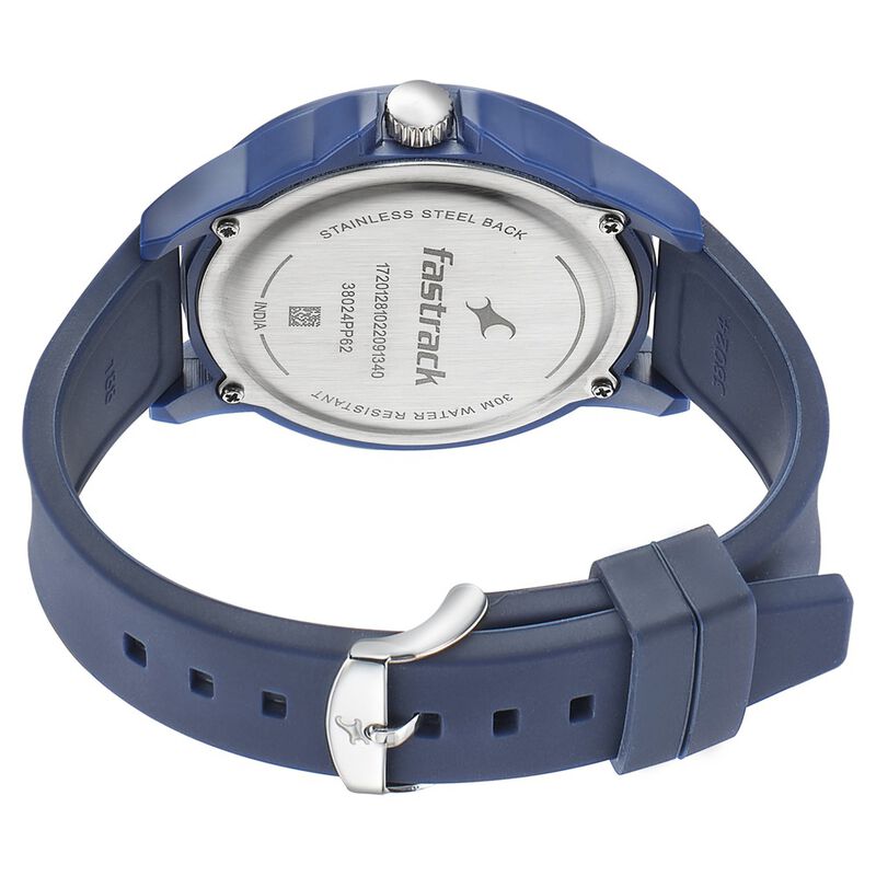 Fastrack Tees Quartz Analog White Dial Silicone Strap Unisex Watch