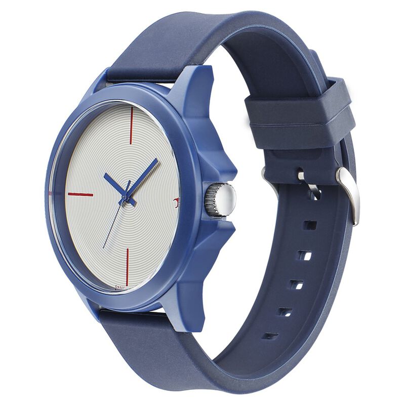 Fastrack Tees Quartz Analog White Dial Silicone Strap Unisex Watch