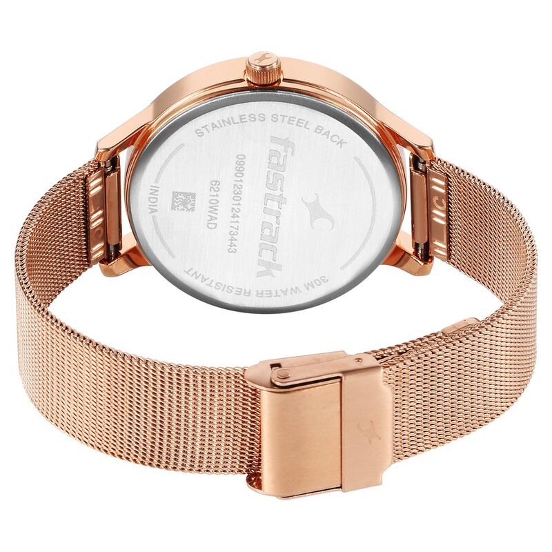 Fastrack Fleek Quartz Analog Rose Gold Dial Stainless Steel Strap Watch ...