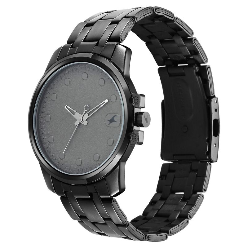 Fastrack Pulse Quartz Analog Anthracite Dial With Black Stainless steel ...