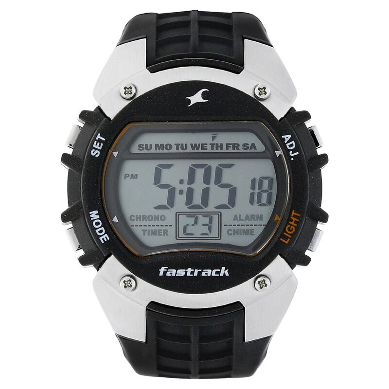 Buy Online Fastrack Digital Grey Dial Plastic Strap Watch for Guys ...