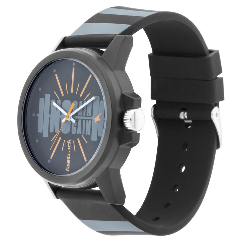 Fastrack Fastfit Quartz Analog Black Dial Silicone Strap Unisex Watch