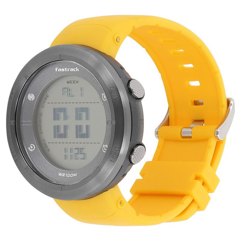 Fastrack Trendies Digital Grey Dial Plastic Strap Watch for Guys