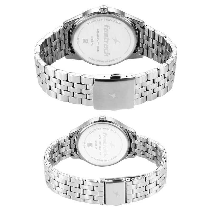 Fastrack Mixmatched Quartz Analog Silver Dial Silver Stainless Steel ...