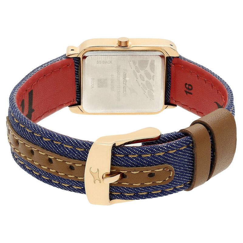 Fastrack Denim Quartz Analog Black Dial Denim Strap Watch for Girls