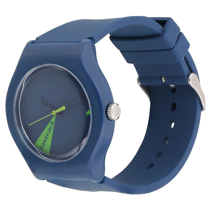 Fastrack Quartz Analog Blue Dial Silicone Strap Watch for Unisex