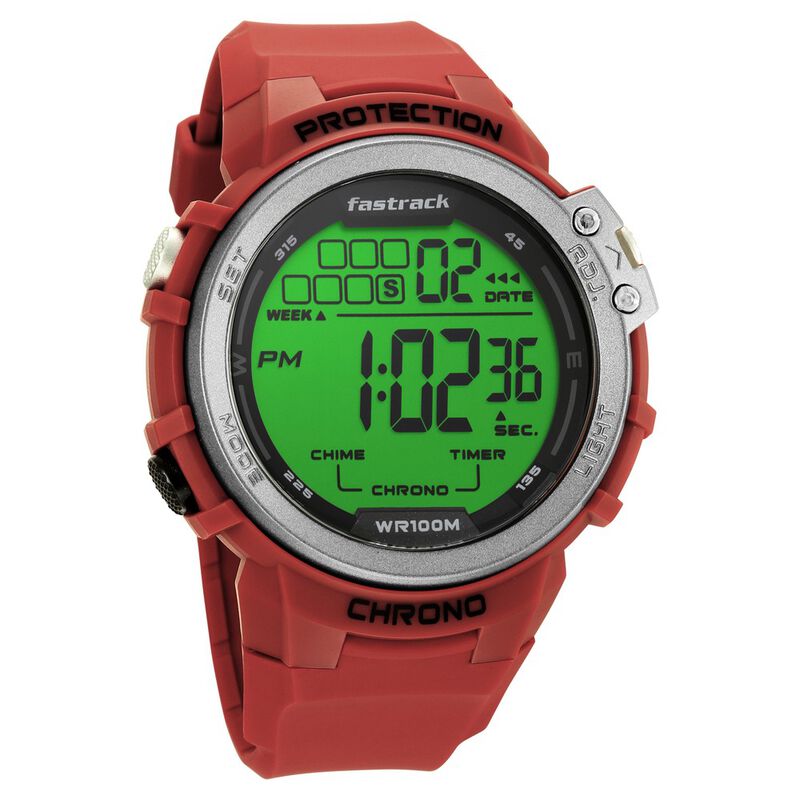 Fastrack Streetwear Digital Grey Dial Silicone Strap Watch for Guys