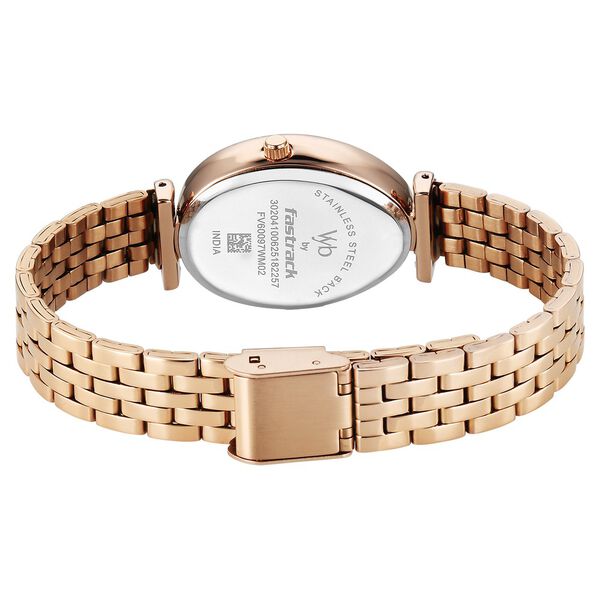 Buy Online Vyb Prodigy By Fastrack Quartz Analog Green Dial Rose Gold ...