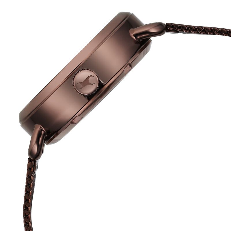 Fastrack Automatics Brown Dial Stainless Steel Strap Watch for Girls