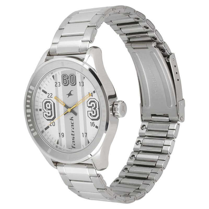 Fastrack Varsity Quartz Analog White Dial Stainless Steel Strap Watch ...