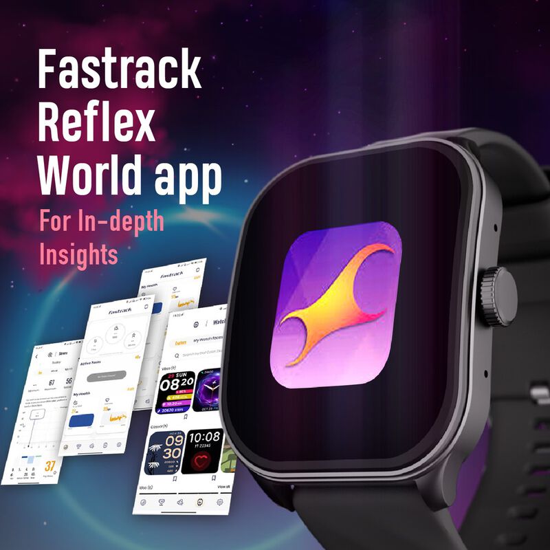 Fastrack Reflex Power|4.97 CM Super AMOLED Arched Display|SingleSync BT ...