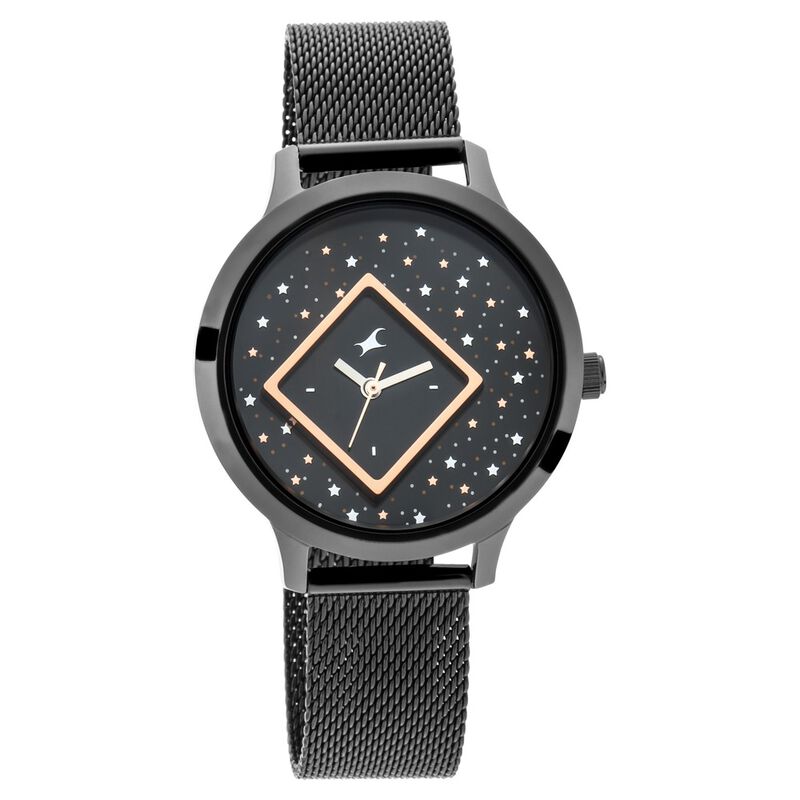 Buy Online Fastrack Fit Outs Quartz Analog Black Dial Metal Strap Watch ...