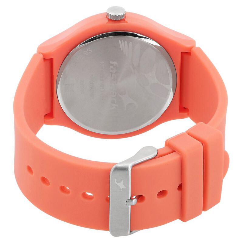 Fastrack Quartz Analog Pink Dial Silicone Strap Watch for Unisex