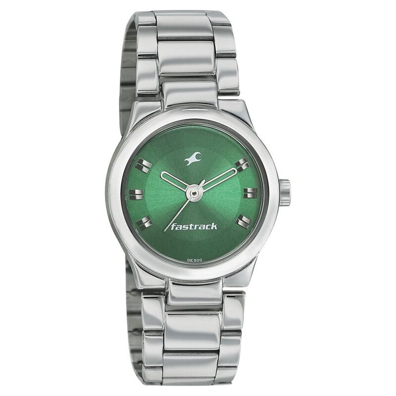 Buy Online Fastrack Quartz Analog Green Dial Metal Strap Watch for ...