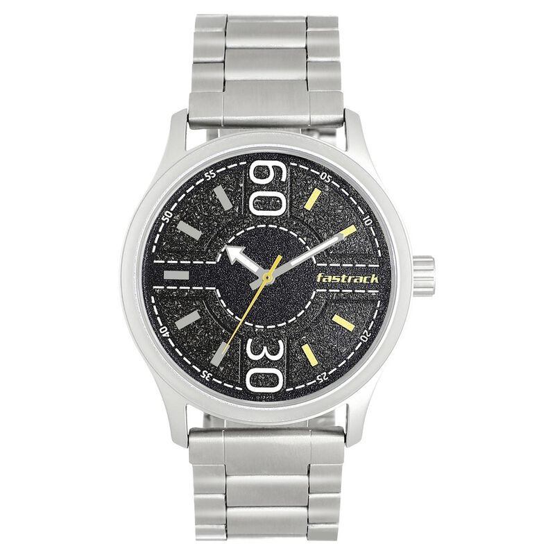 Buy Online Fastrack Road Trip Quartz Analog Black Dial Stainless Steel ...