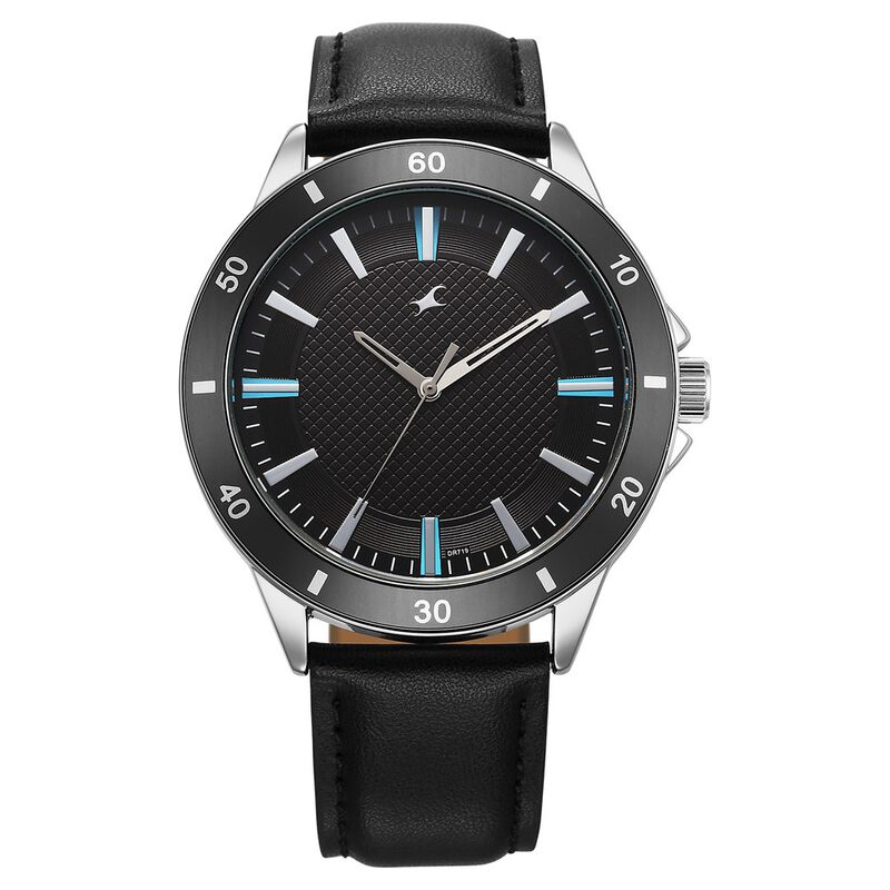 Buy Online Fastrack Stunners X Quartz Analog Black Dial Leather Strap ...