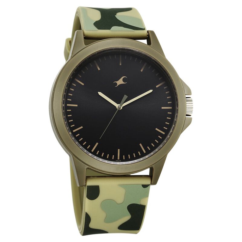 Fastrack Tees Wanderlust Quartz Analog Black Dial Silicone Strap Watch ...