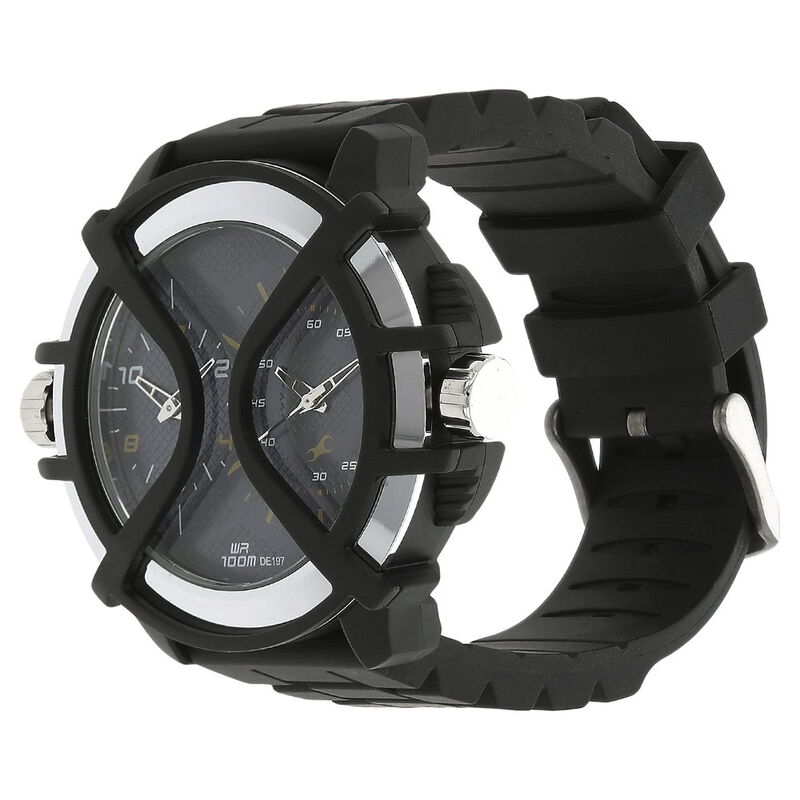 Fastrack Quartz Chronograph Blue Dial Plastic Strap Watch for Guys