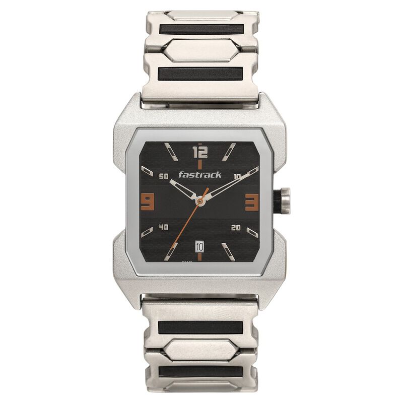 Fastrack Hitlist Quartz Analog with Date Black Dial Stainless Steel ...