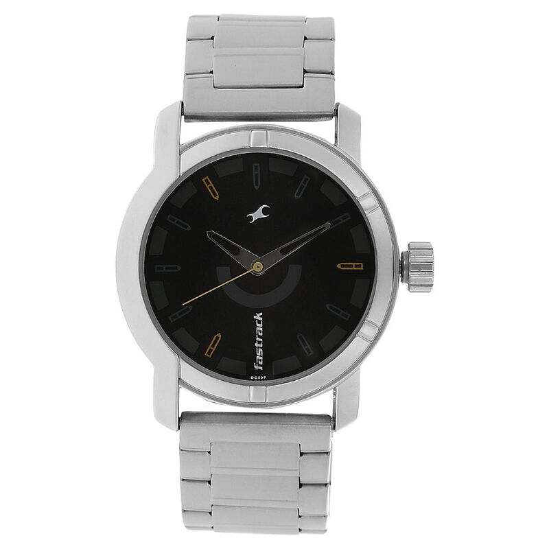 Buy Online Fastrack Quartz Analog Black Dial Metal Strap Watch for Guys ...