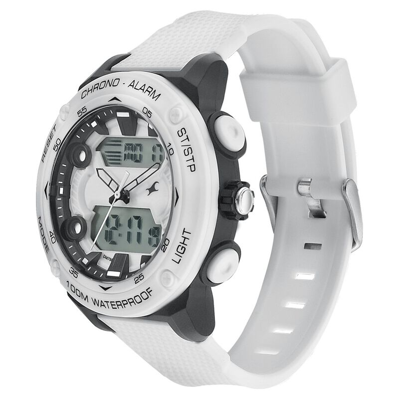 Fastrack Streetwear White Dial with White Colour Strap Watch for Guys