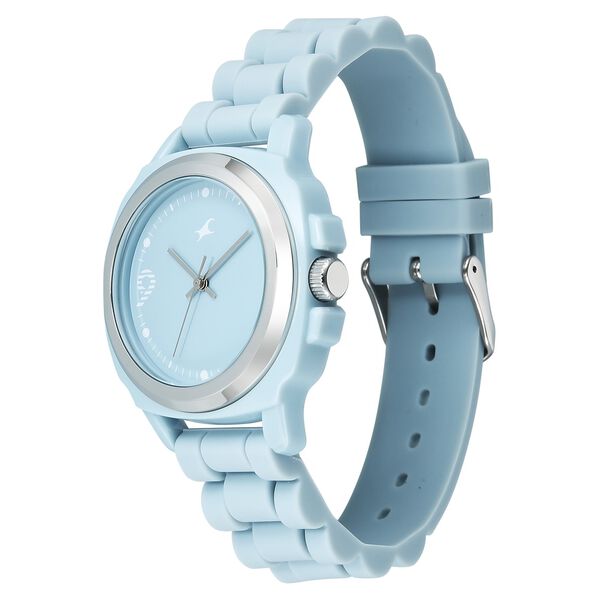 Buy Online Fastrack Hype Bounce Quartz Analog Blue Dial Blue Silicone ...