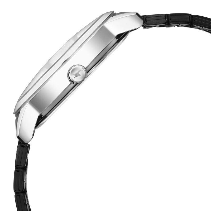 Fastrack Opulence Quartz Analog with Date Black Dial Stainless Steel ...