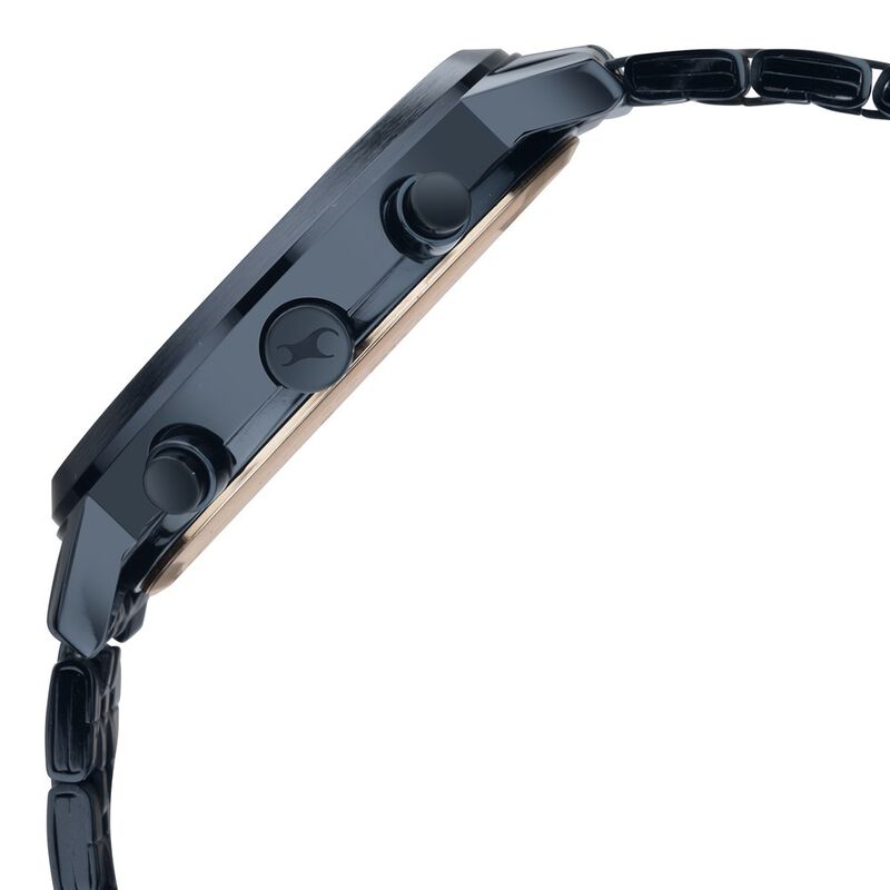 Fastrack Tick Tock Quartz Analog Black dial Metal Strap Watch for Guys