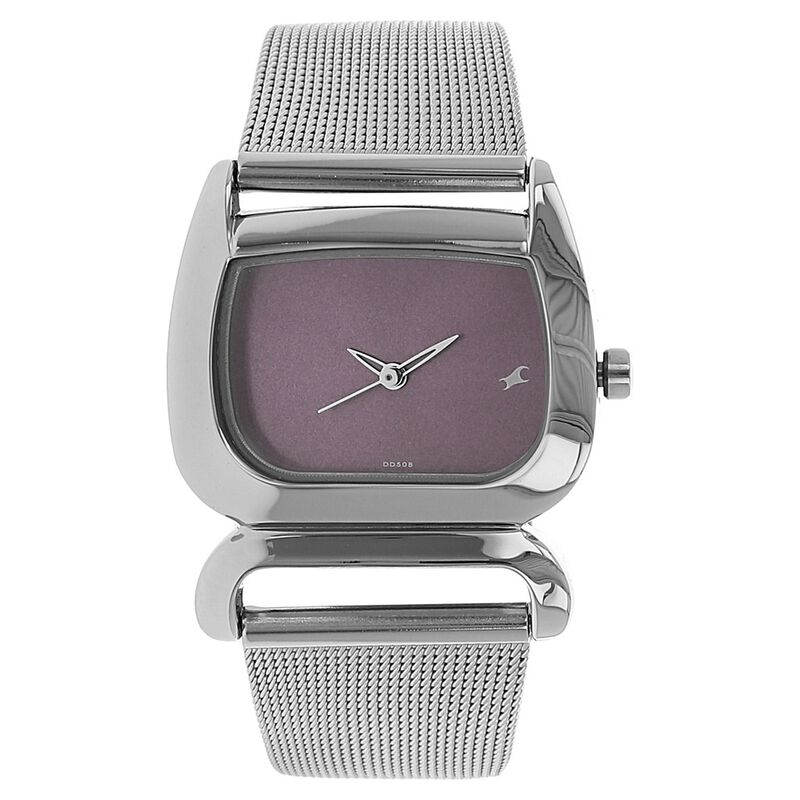 Buy Online Fastrack Quartz Analog Purple Dial Metal Strap Watch for ...